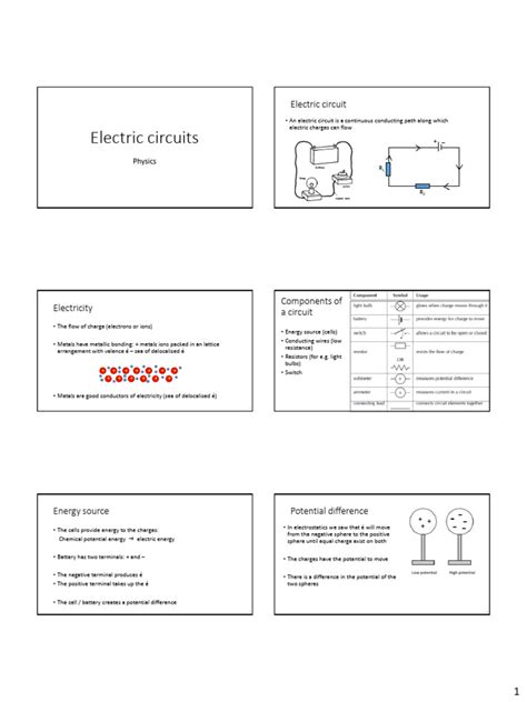 Electric Circuits Slides Pdf Voltage Electricity