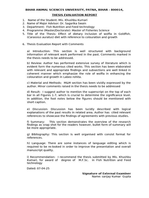 Thesis Evaluation Report Basu Pdf Thesis