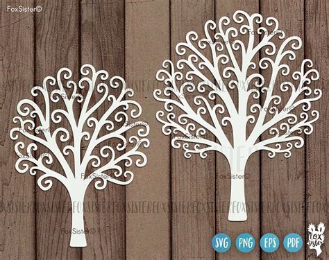 Tree Svg For Cricut And Silhouette Tree Clipart Foxbabe Etsy