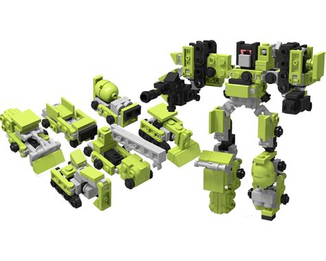 Lego Moc Transformer G1 Mini Devastator Constructions Mini Mecha By