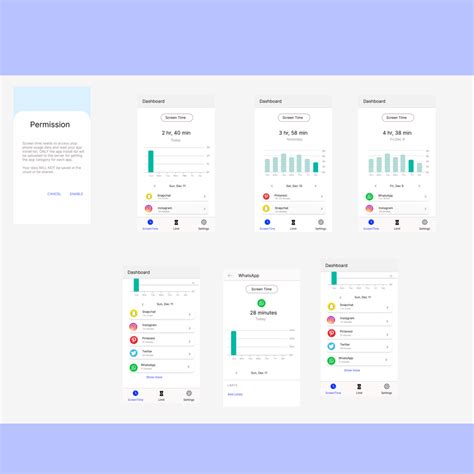 Screentime Mobile App UI Design MasterBundles
