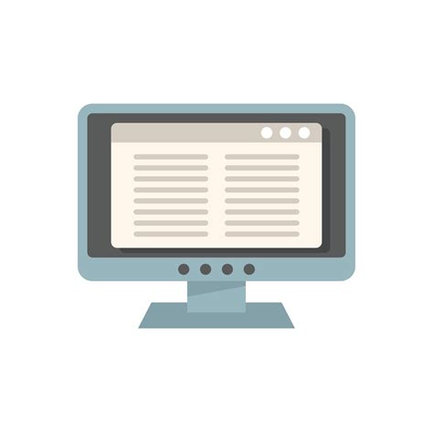 Newspaper Monitor Icon Flat Vector Computer Pc 17336410 Vector Art At Vecteezy