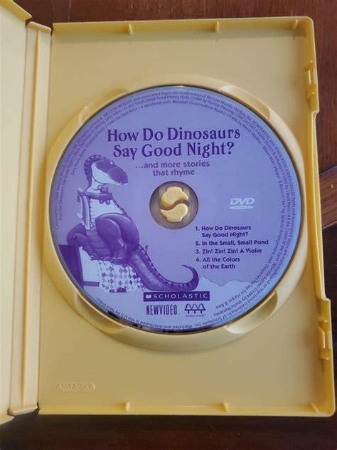 New Scholastic How Do Dinosaurs Say Good Night Dvd 2004
