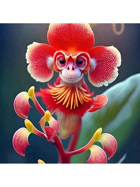 200 Monkey Face Orchid And Cute Cat Flower Seeds White With Purple
