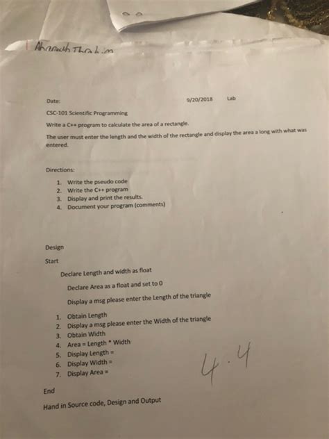 Solved Date Csc 101 Scientific Programming Write A C