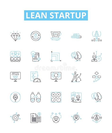 Lean Startup Vector Line Icons Set Lean Startup Iterate Mvp Agile