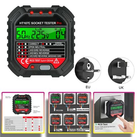 Electric Outlet Tester Socket Circuit Polarity Detector Digit Display Uk Eu Plug £13 66