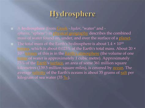 Hydrosphere Presentation Pptx