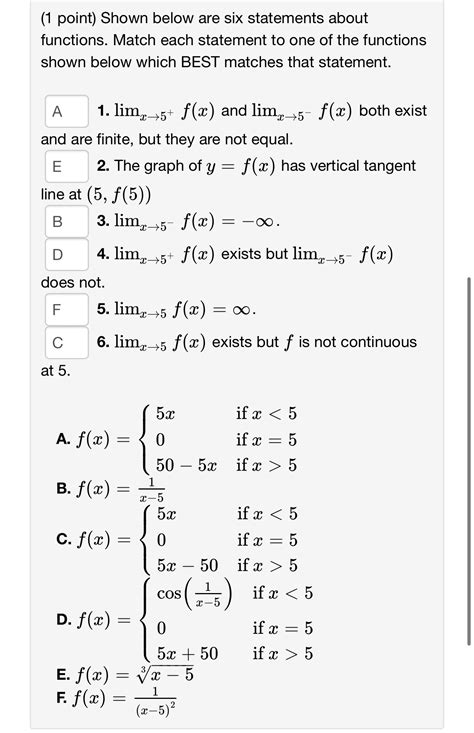 Solved Point Shown Below Are Six Statements About Chegg Com