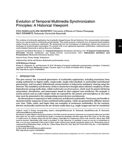 Pdf Evolution Of Temporal Multimedia Synchronization Principles Klara Nahrstedt