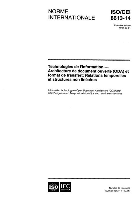 ISO IEC Information Technology Open Document Architecture ODA And Interchange