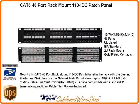 Cat6 48 Port Rack Mount 110 Idc Patch Panel 3 Star Incorporated