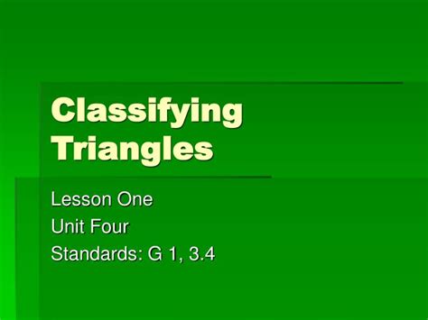 Ppt Classifying Triangles Powerpoint Presentation Free Download Id