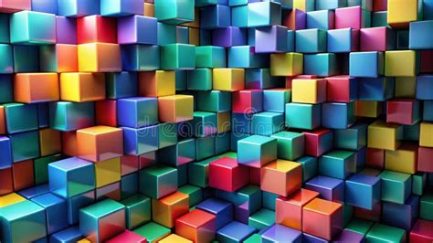 Abstract Colorful Cubes A Vibrant Textured Background Of Glossy