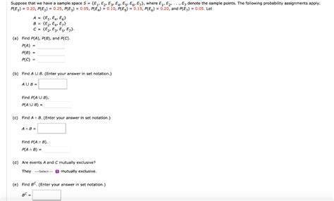 Solved Suppose That We Have A Sample Space Chegg Com