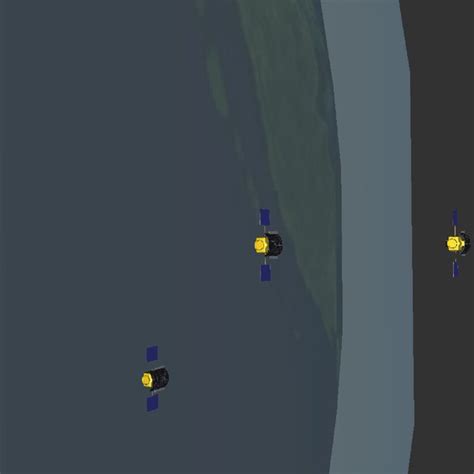 virtual reality matlab simulink display of three controlled satellites