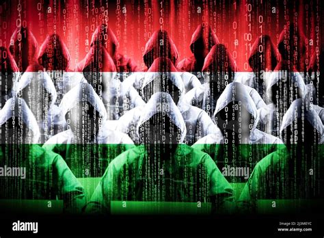 anonymous hooded hackers flag of hungary binary code cyber attack