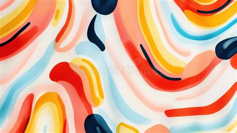 Colorful Abstract Pattern With Flowing Shapes And Lines On A White Background Stock Illustration