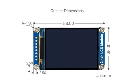 waveshare 2inch lcd display module compatible with raspberry pi pi zero arduino