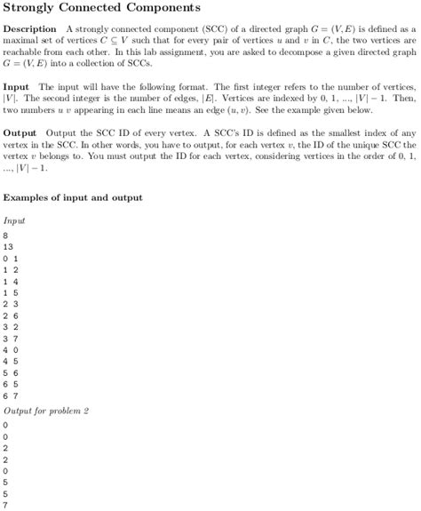Strongly Connected Components Description A Strongly