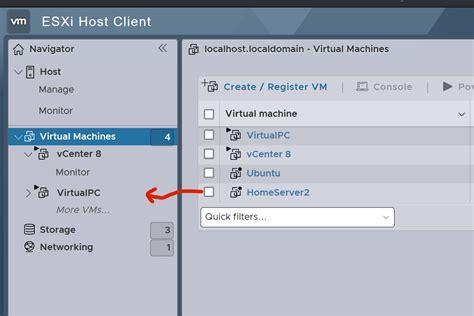 How Can I Pin A VM To The Navigation Pane In ESXI VMware VSphere
