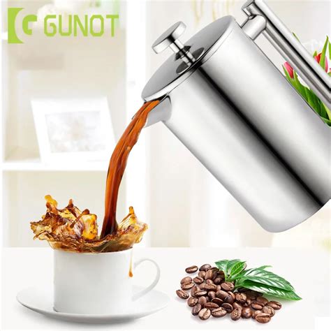 Купить GUNOT кофейник, френч-Пресс чайник с двойными стенками ...