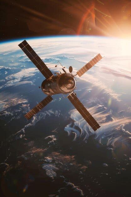 Satellite In Earth Orbit Generative Ai Premium Ai Generated Image