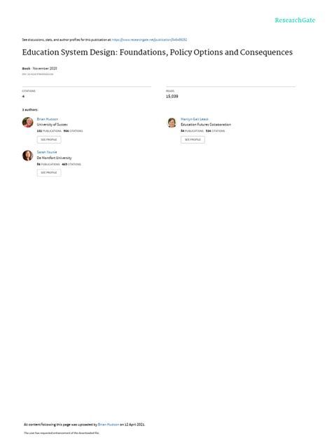 Education System Design Foundations Policy Options Pdf Teacher Education Teachers