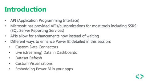 make power bi your own with the power bi apis ppt download