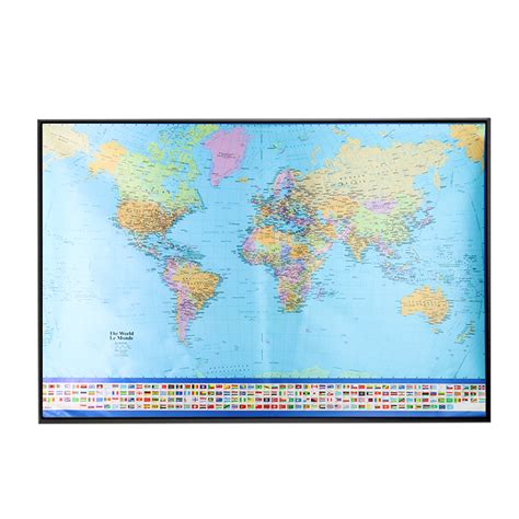 HD Painted Printing World Map National Flags Count Grandado