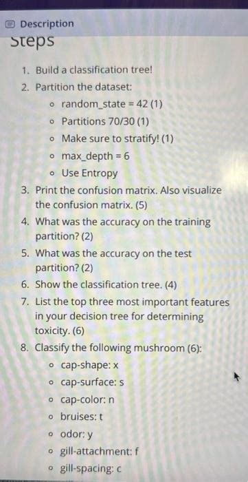 Solved Your Task Is To Build A Classification Model That