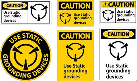 Premium Vector Caution Sign Use Static Grounding Devices