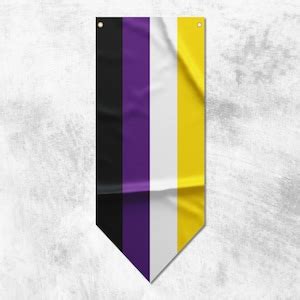 Nonbinary Pennant Flag Banner Pride Flag Banners High Quality Materials Size X Cm Etsy
