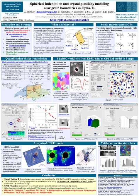 Pdf Spherical Indentation And Crystal Plasticity Modeling Near Grain
