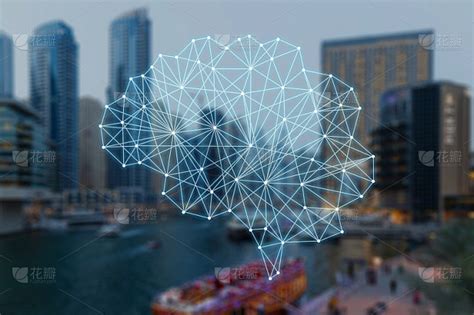 自主事物和智慧城市的概念。ai 人工智能 控制下的社会基础设施。ict 信息通信技术