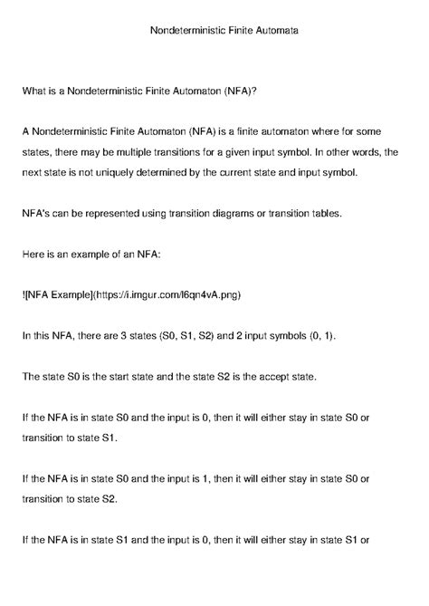Nondeterministic Finite Automata In Other Words The Next State Is Not Uniquely Determined By