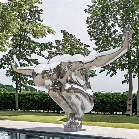 Modern Metal Diving Man Statue For Swimming Pool Css 812 Poolside