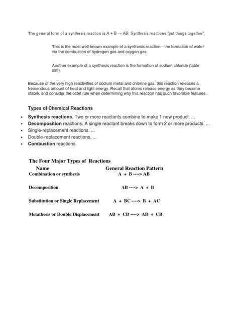 Composition Reaction Pdf