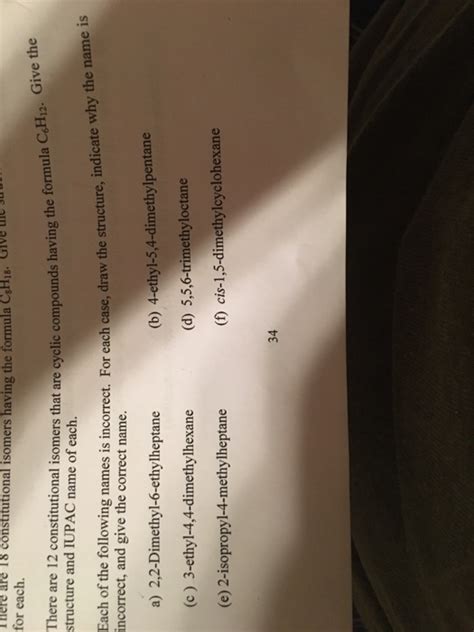 Solved There Are 12 Constitutional Isomers That Are Cyclic
