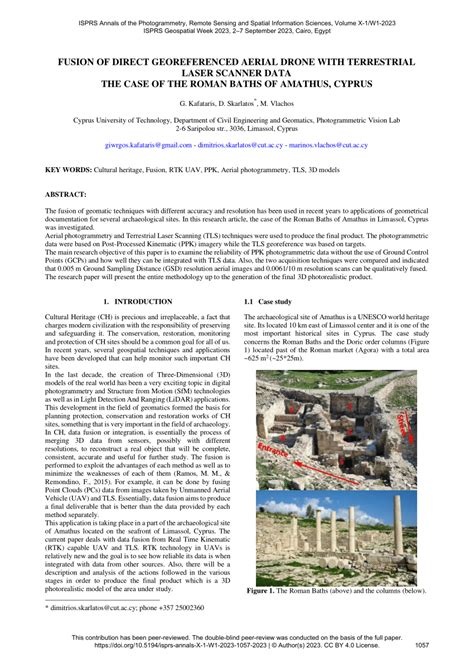 Pdf Fusion Of Direct Georeferenced Aerial Drone With Terrestrial Laser Scanner Data The Case