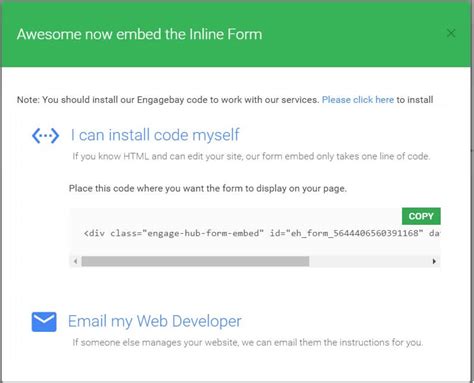 Create Inline Forms In Engagebay