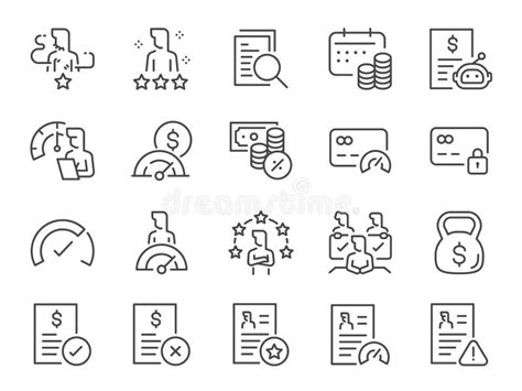Credit Score Icon Set It Included Credit Rating Financial Scoring Auditor Profile Review And