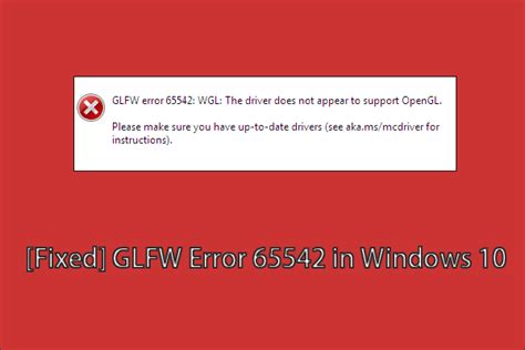 Fixed Glfw Error 65542 In Windows 10