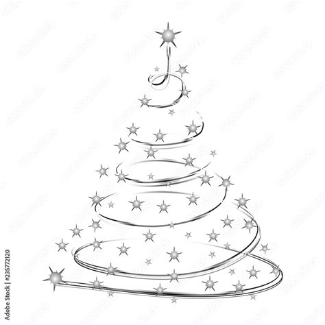 Christmas Tree Shape Silhouette Made Of Shiny Stars Vector Neon Tree