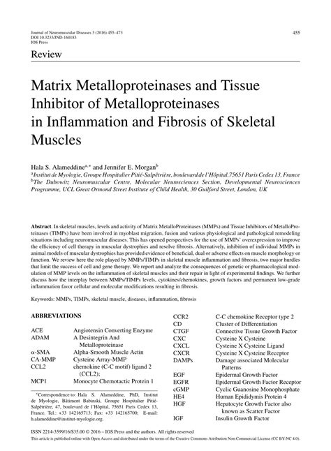 Pdf Matrix Metalloproteinases And Tissue Inhibitor Of Metalloproteinases In Inflammation And