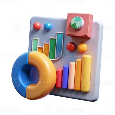 Elegant Creative Colorful Data Charts And Graphs For Business Reports Isolated Professional