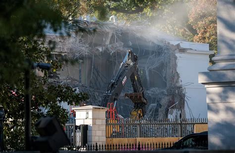 White House East Wing Demolished To Clear The Way For Trumps Ballroom