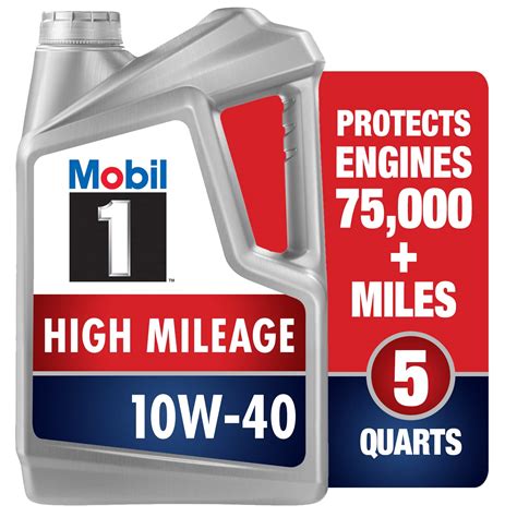 Mobil 1 High Mileage Full Synthetic Motor Oil 10w 40