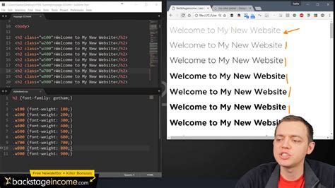 Css3 Tutorial For Beginners 12 Modifying Font Weight Bold
