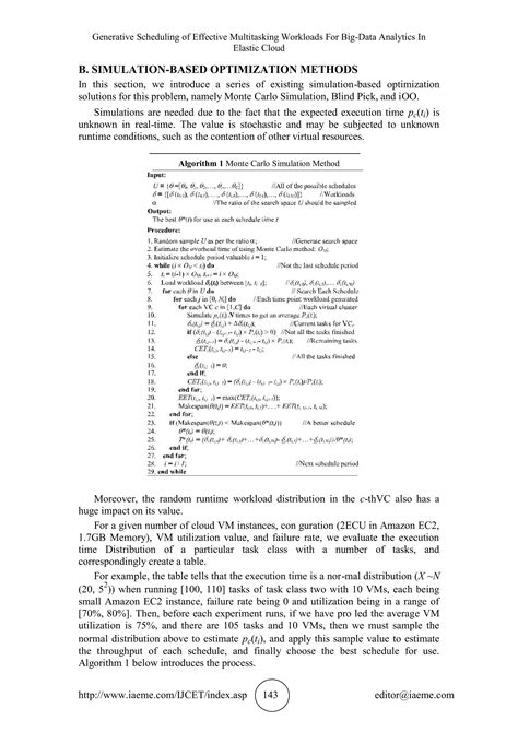 generative scheduling of effective multitasking workloads for big data